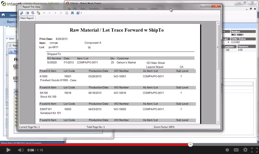 Work Order Process and Lot Tracking with Intacct and QStock Inventory